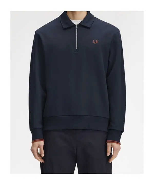 Fred Perry Half Zip Collared Sweatshirt