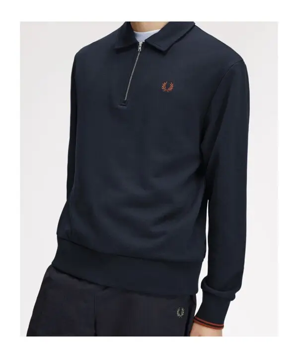 Fred Perry Half Zip Collared Sweatshirt