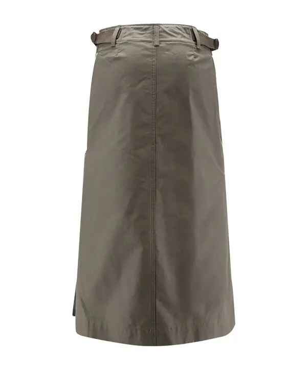 Sacai Pleated-panel Zip-detail Midi Skirt