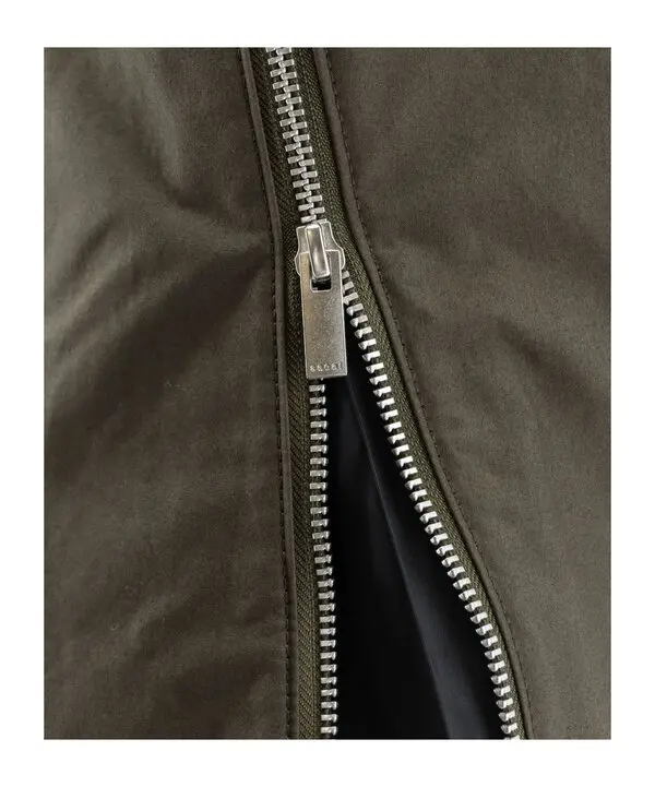 Sacai Pleated-panel Zip-detail Midi Skirt