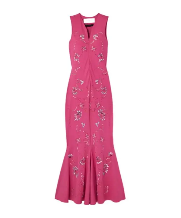 CONNER IVES Crystal-embellished Recycled Stretch-jersey Maxi Dress