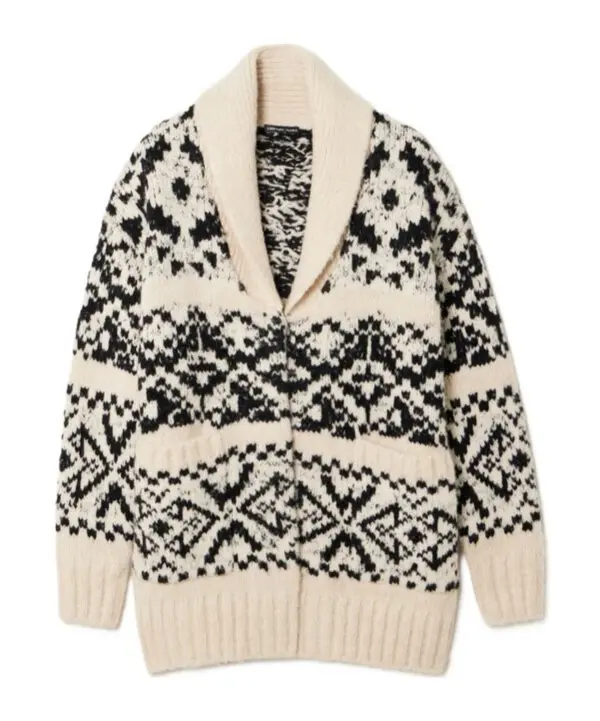JAMES PERSE Intarsia-knit Wool-blend Cardigan
