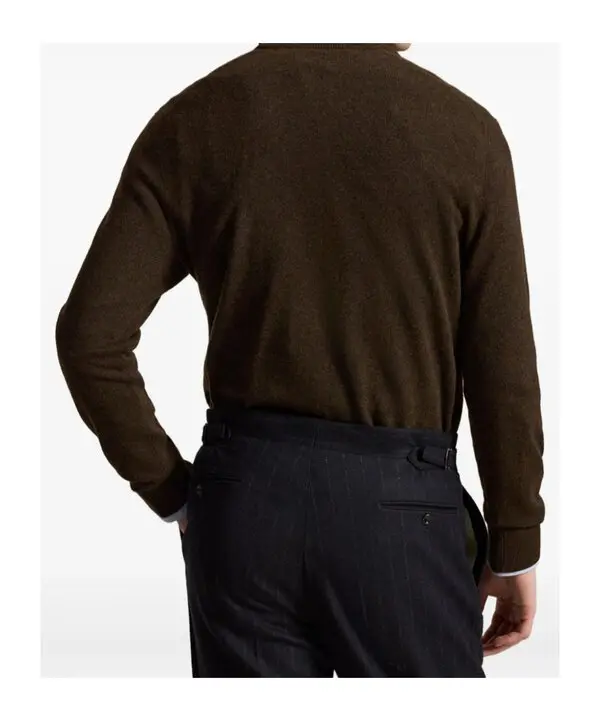 Polo Ralph Lauren Embroidered Pony Quarter-zip Sweater - Brown