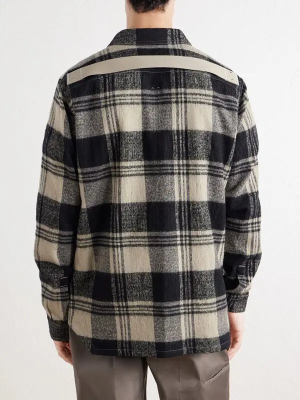 Rick Owens Checked Cotton And Wool-blend Flannel Overshirt