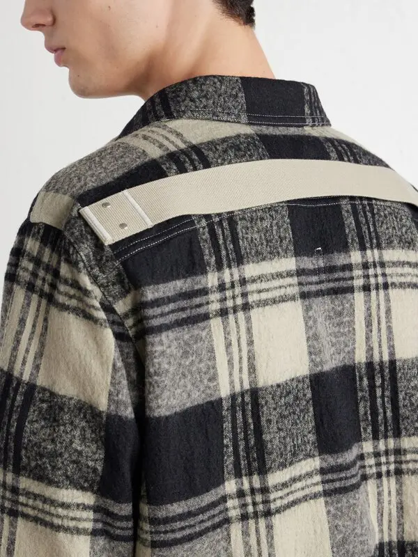 Rick Owens Checked Cotton And Wool-blend Flannel Overshirt