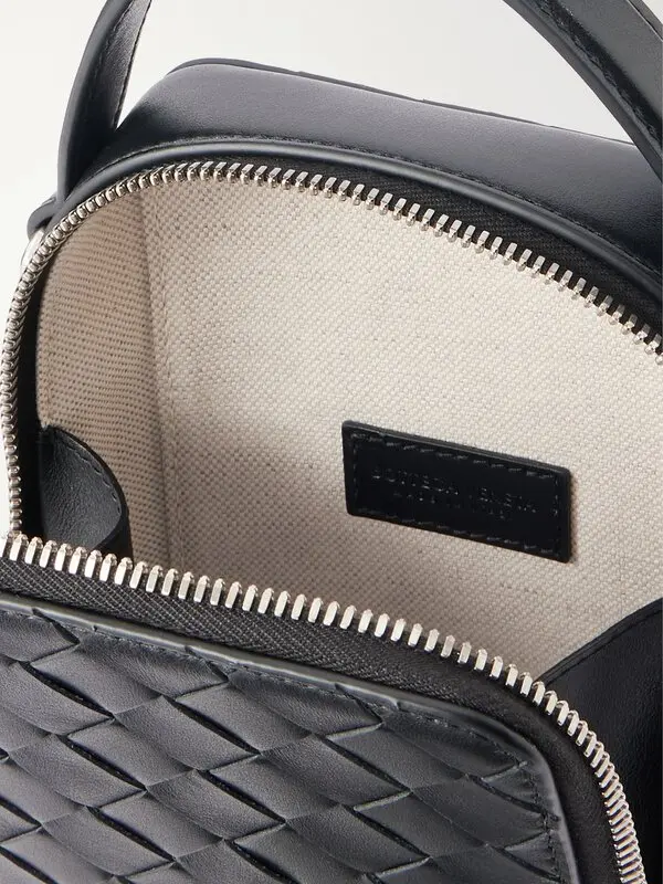 Bottega Veneta Getaway Intrecciato Leather Messenger Bag - Black