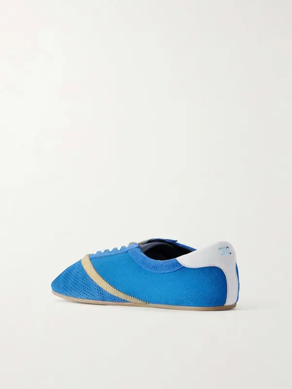 Celine Suede And Leather Trimmed Lace-up Sneakers