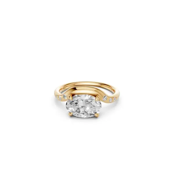 AYA FINE JEWELRY Oval Lab Grown Diamond Hidden Halo Ring In 14k Gold - Yellow