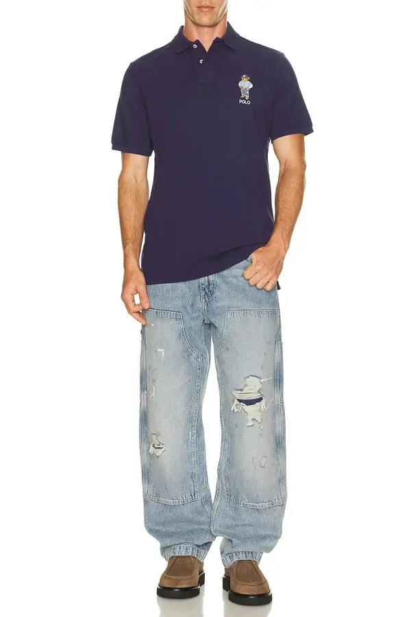 Polo Ralph Lauren Novelty Denim Bear Polo In Blue - Freshwater