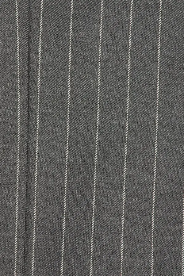 Thom Browne Fit Wool Flannel Chalk Stripe Blazer - Med Grey