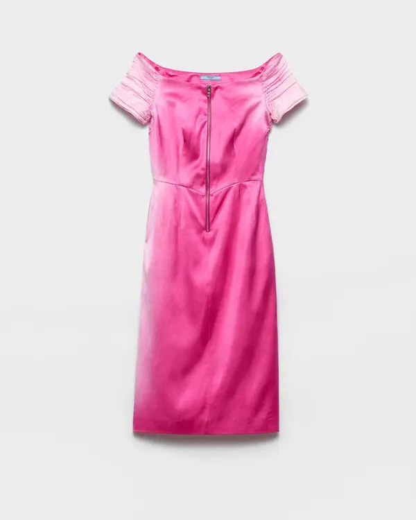 Prada Washed Duchesse Dress - Fuchsia