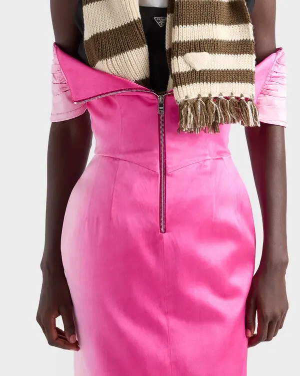 Prada Washed Duchesse Dress - Fuchsia