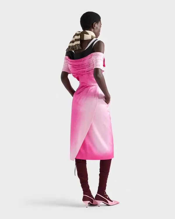 Prada Washed Duchesse Dress - Fuchsia
