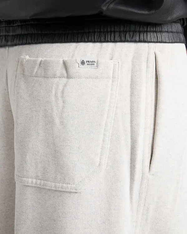 Prada Cotton Fleece Wide-leg Pants - Grey