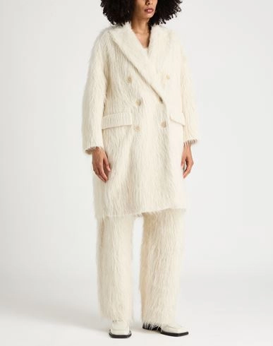 Brunello Cucinelli Coat Ivory Size Alpaca Wool, Polyester