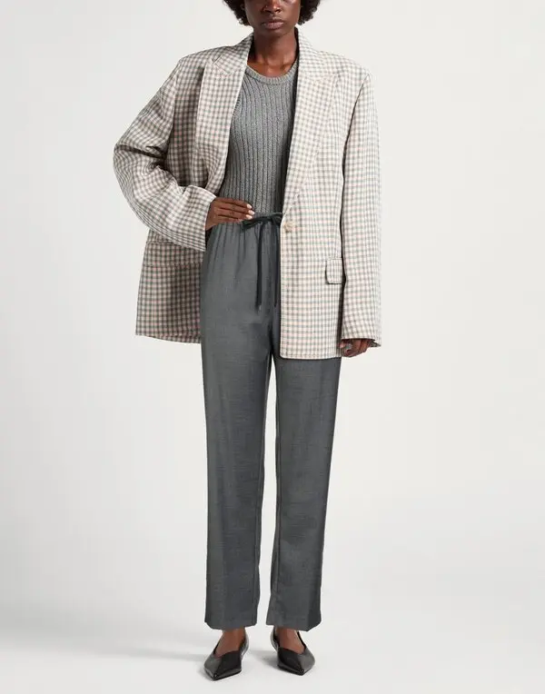 MEIMEIJ Pants Dark Size Polyester, Viscose, Elastane, Acetate - Grey