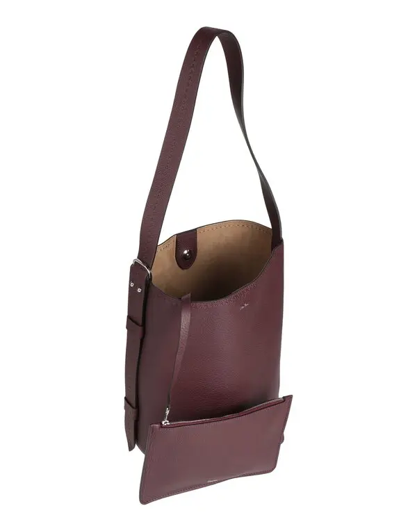 Max Mara Shoulder Bag Burgundy Leather