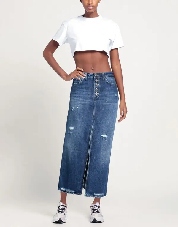 DONDUP Cotton Denim Pencil Skirt