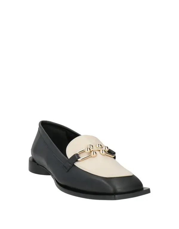 ALOHAS Two-tone Embellished Leather Loafers