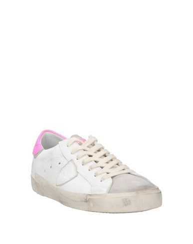 Philippe Model Low Top Distressed Leather And Suede Sneakers