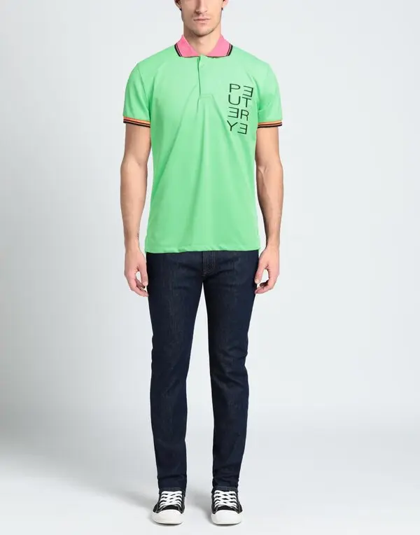 Peuterey Polo Shirt Lime Size Polyamide, Elastane