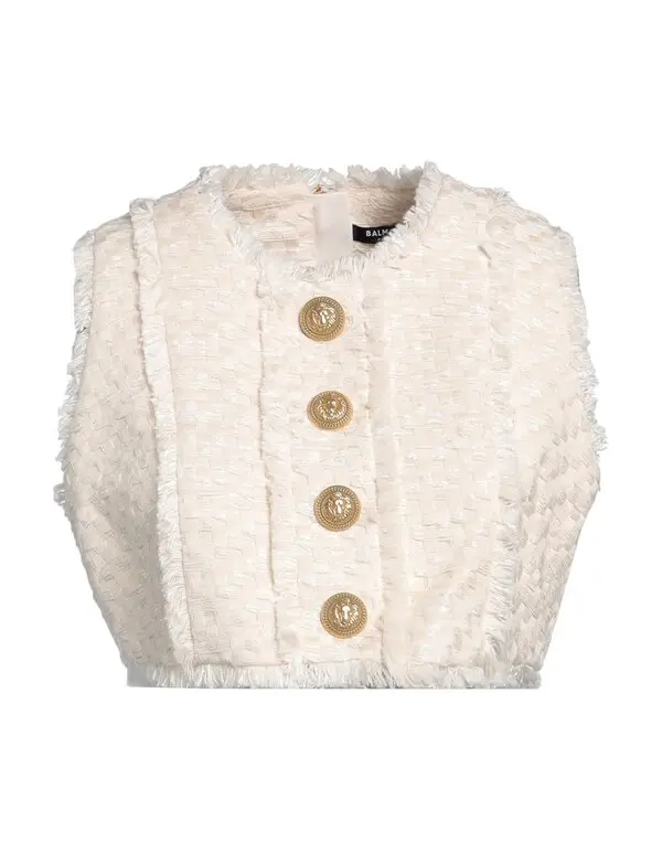 Balmain Top Ivory Size Cotton, Viscose, Acrylic, Polyester, Metallic Polyester