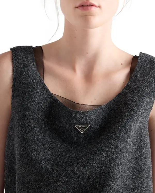Prada Shetland Wool Top - Grey