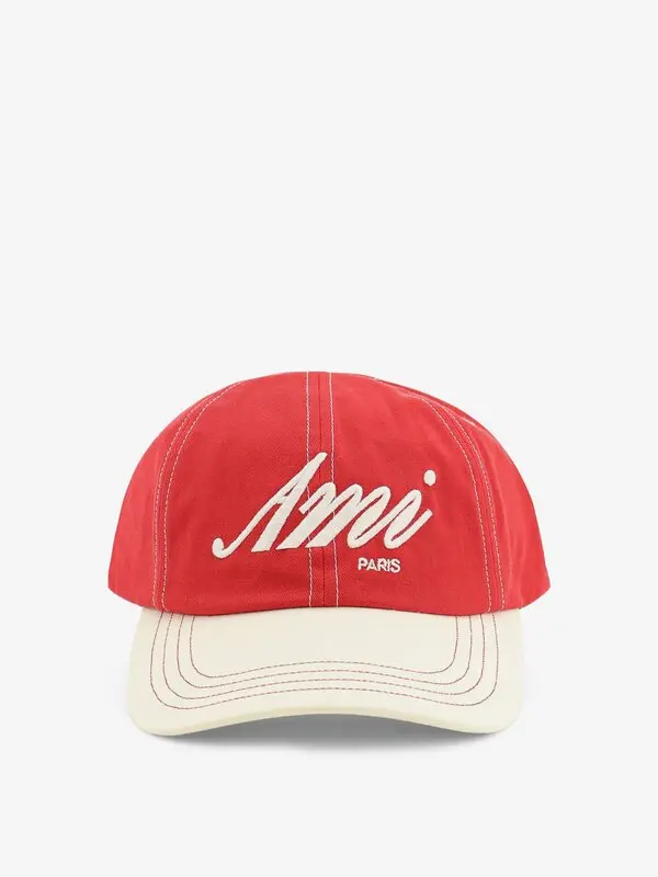 AMI Paris Cotton Hat - Red