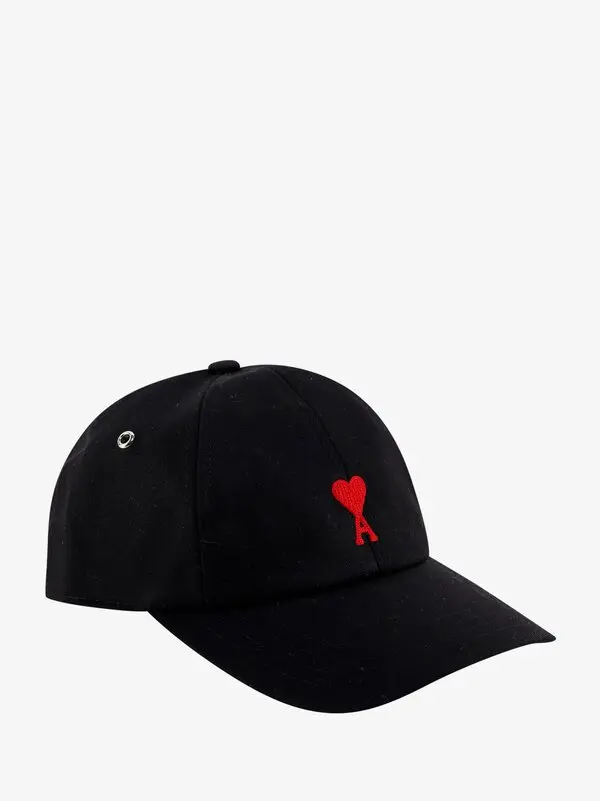 AMI Paris Cotton Hat With Embroidered Logo On The Front