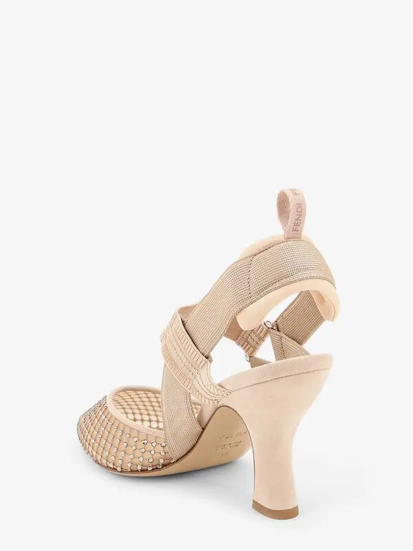 Fendi Colibrì Mesh And Suede Slingback Heels