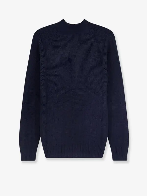 GRAN SASSO Ribbed Knit Wool Turtleneck Sweater