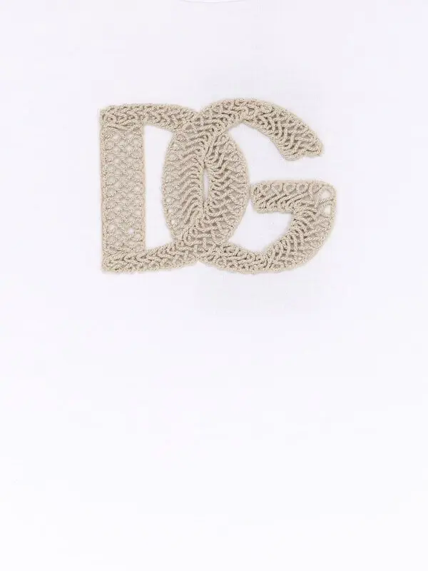 Dolce & Gabbana Cotton Tshirt With Patch Logo On The Front