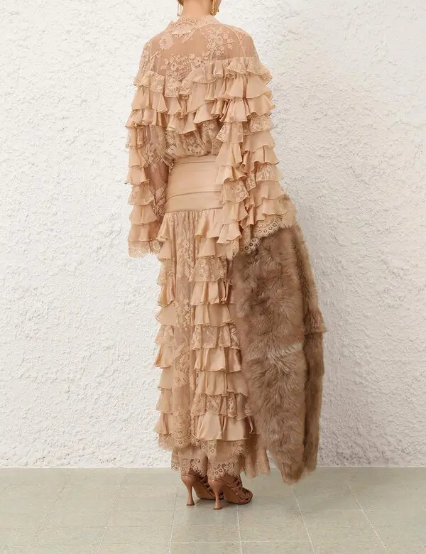 Zimmermann Valiant Ruffle Culotte - Latte
