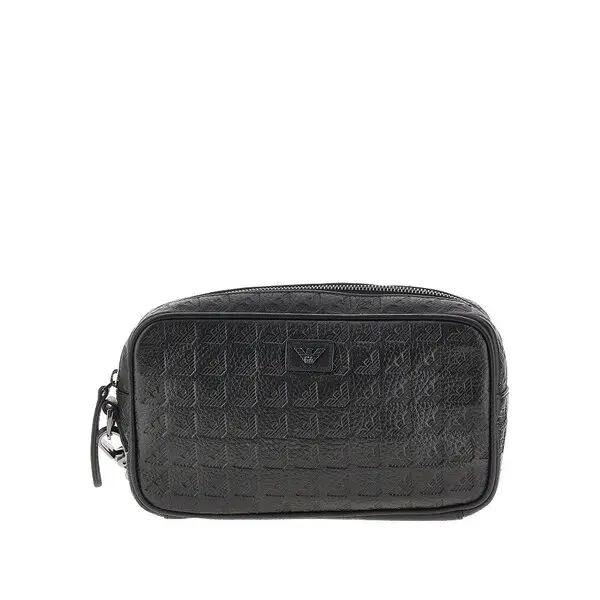 Emporio Armani Eagle Embossed Leather Pouch