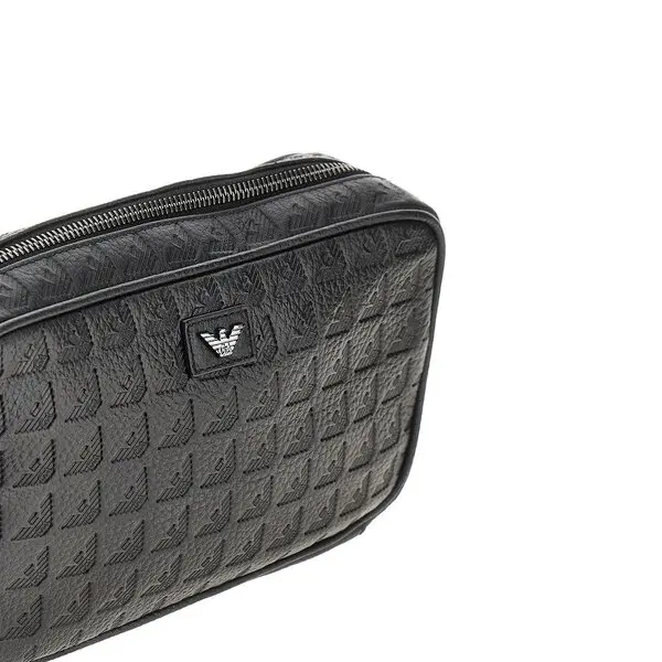 Emporio Armani Eagle Embossed Leather Pouch