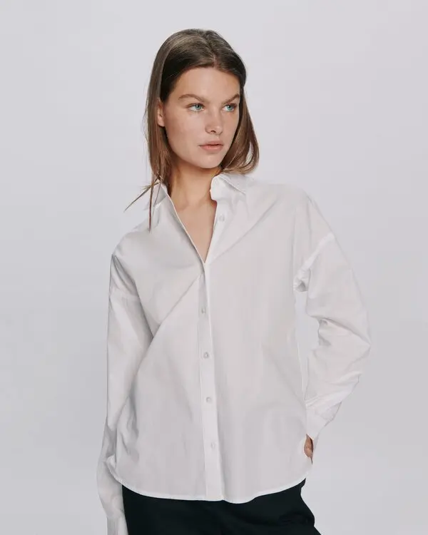 ATM Anthony Thomas Melillo Cotton Poplin Boyfriend Shirt