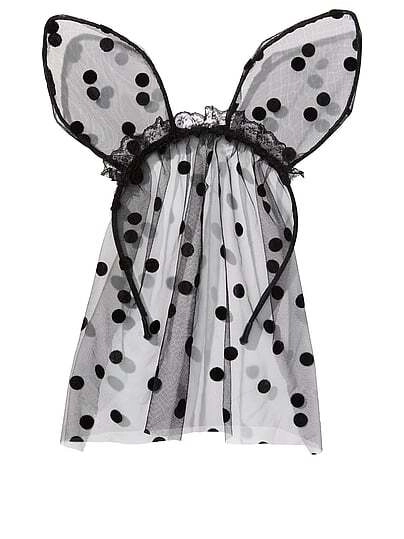 Victoria's Secret Bunny Ear Veil Headband - Black
