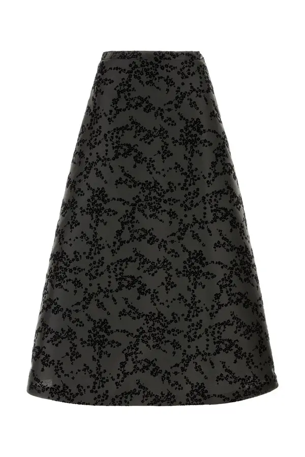 Alberta Ferretti Printed Jacquard Skirt - White