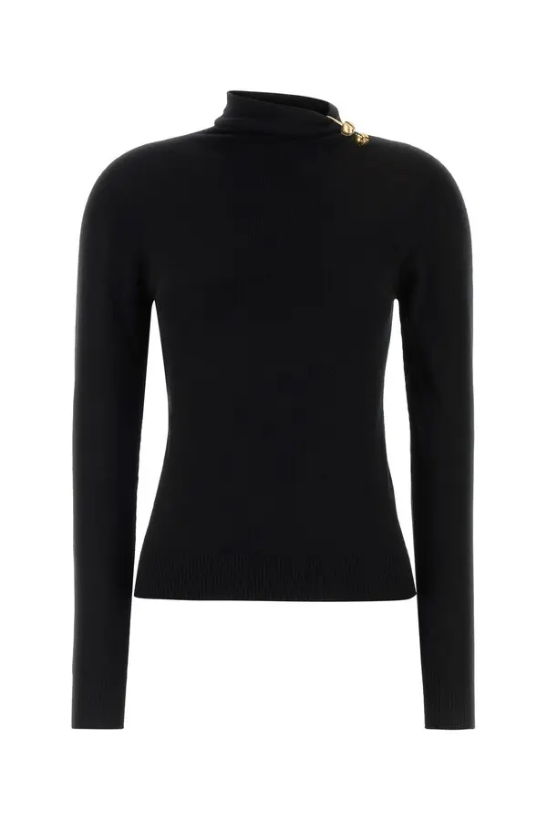 Alberta Ferretti Wool Blend Turtleneck Sweater With Metal Detail