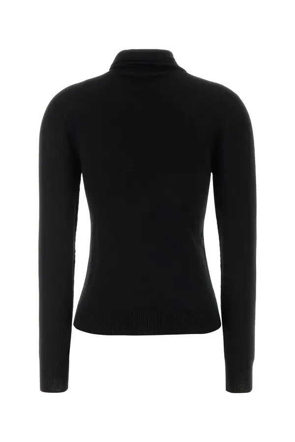 Alberta Ferretti Wool Blend Turtleneck Sweater With Metal Detail
