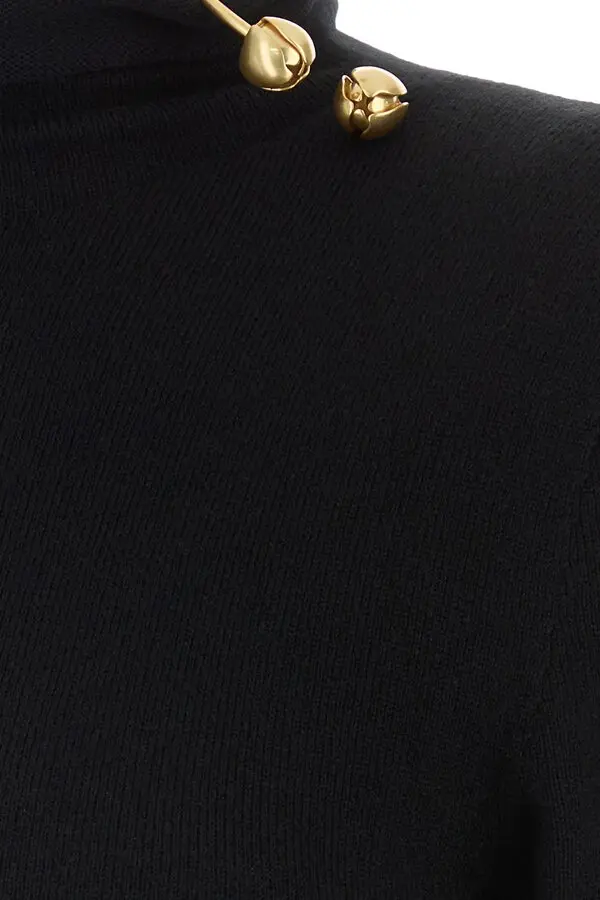Alberta Ferretti Wool Blend Turtleneck Sweater With Metal Detail