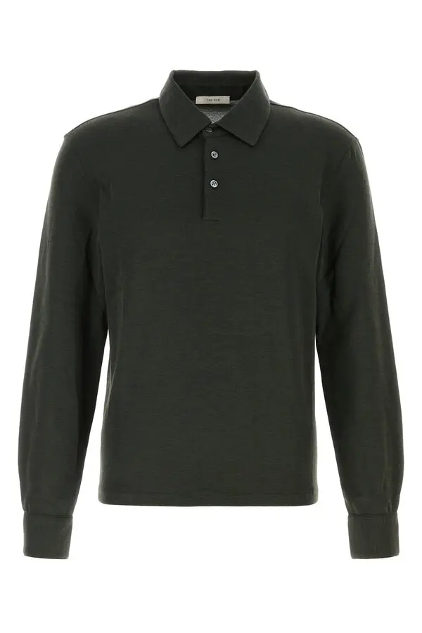 THE ROW Dark Knit Reyes Polo Shirt