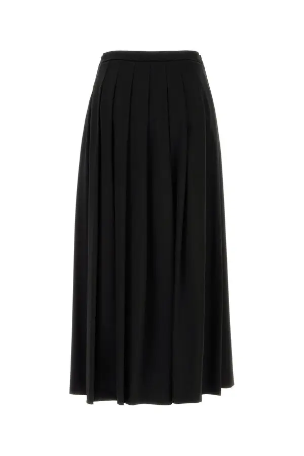 LE SULLY STUDIO Stretch Wool Blend Pleated Skirt
