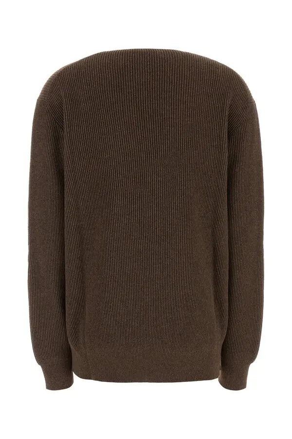 THE ROW Ribbed Stretch Cotton Blend Sweater