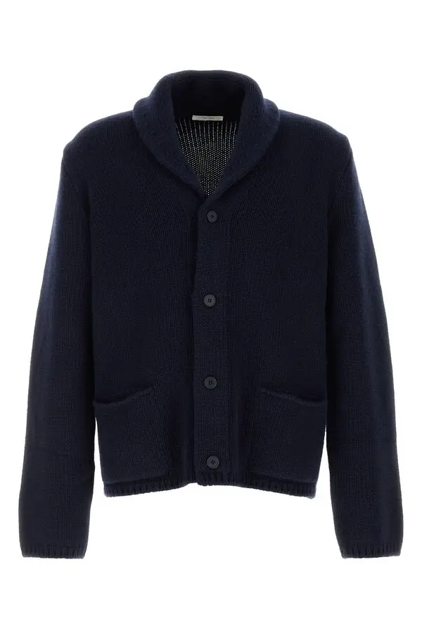THE ROW Navy Cashmere And Cotton For Cardigan