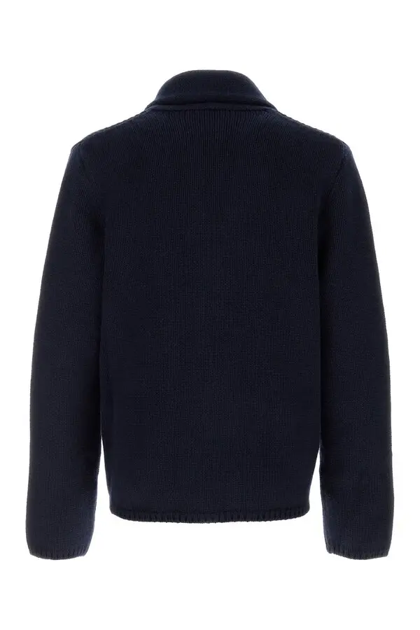 THE ROW Navy Cashmere And Cotton For Cardigan