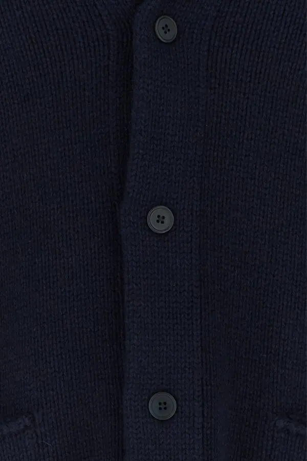 THE ROW Navy Cashmere And Cotton For Cardigan