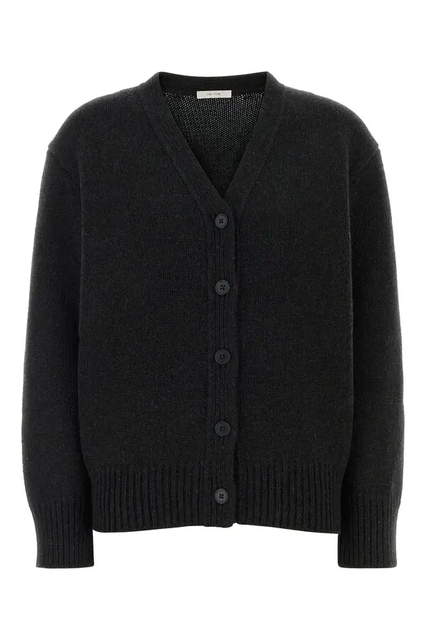 THE ROW Slate Stretch Cashmere Blend Pranavi Cardigan