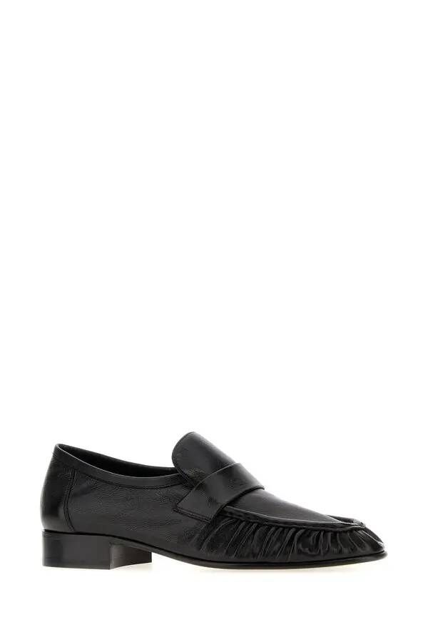 THE ROW Pebble Leather Soft Loafers