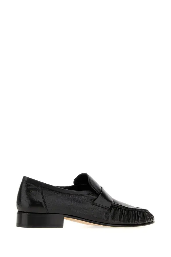 THE ROW Pebble Leather Soft Loafers
